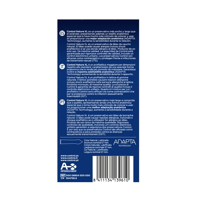 Prezervative CONTROL - NATURE XL, extra large, 57 mm, 12 buc– Intimax ...