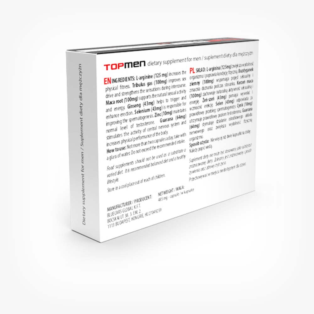 Capsula TopMen Plus, pentru stimularea erectiei si cresterea libidoulu ...